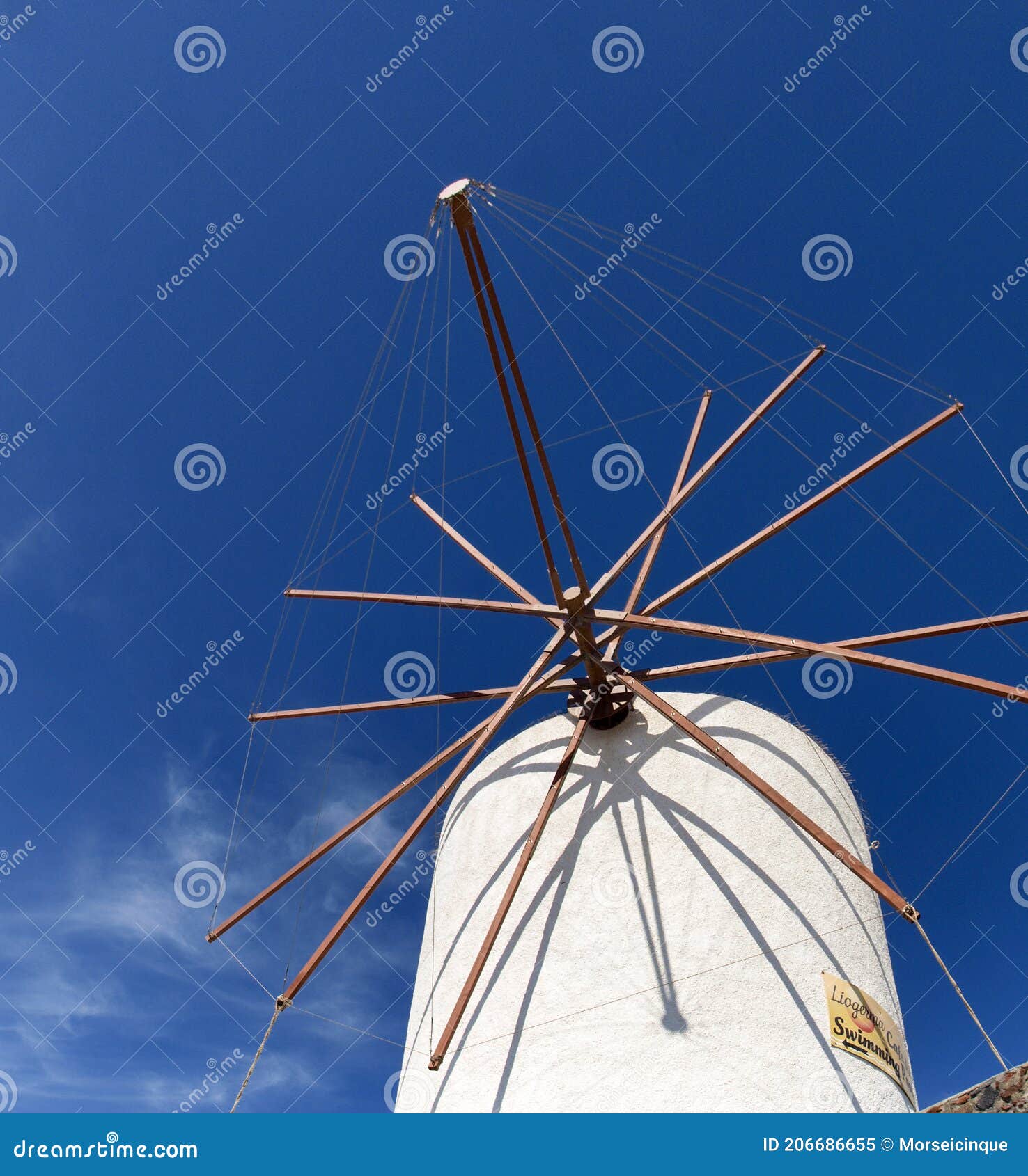 Typical Greek mill stock image. Image of landmark, attraction - 206686655