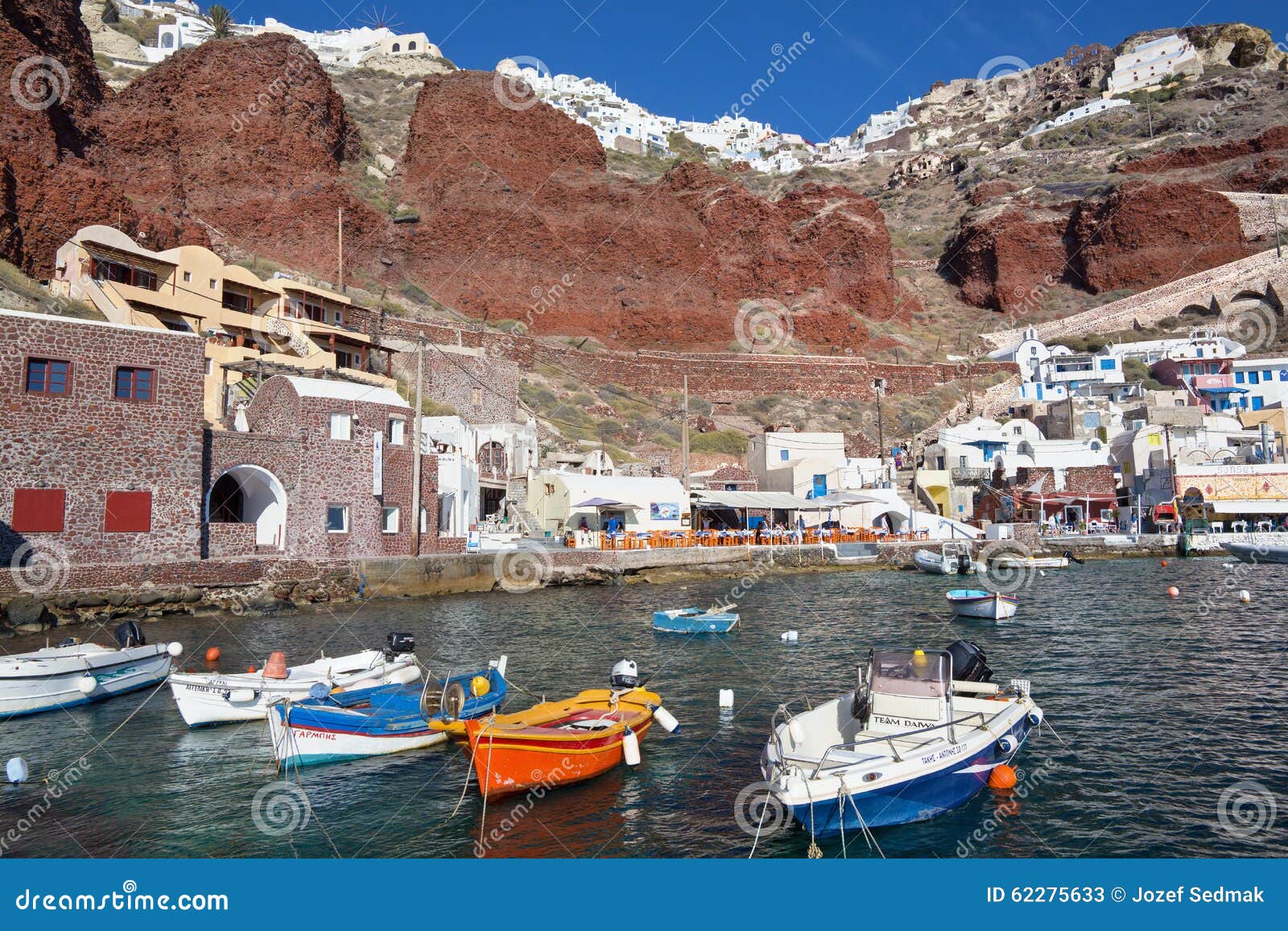 Santorini - the Harbor of Oia in Evening Light. Editorial Stock Photo ...