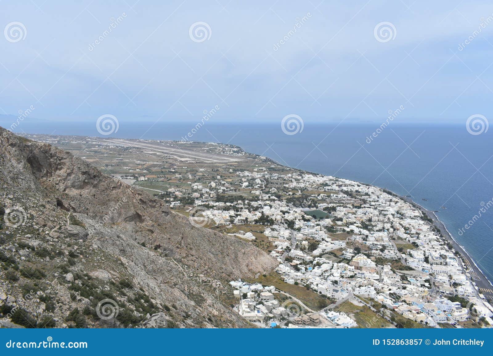 Greece, the Island of Santorini. Ancient Thira and a View To the Sea ...