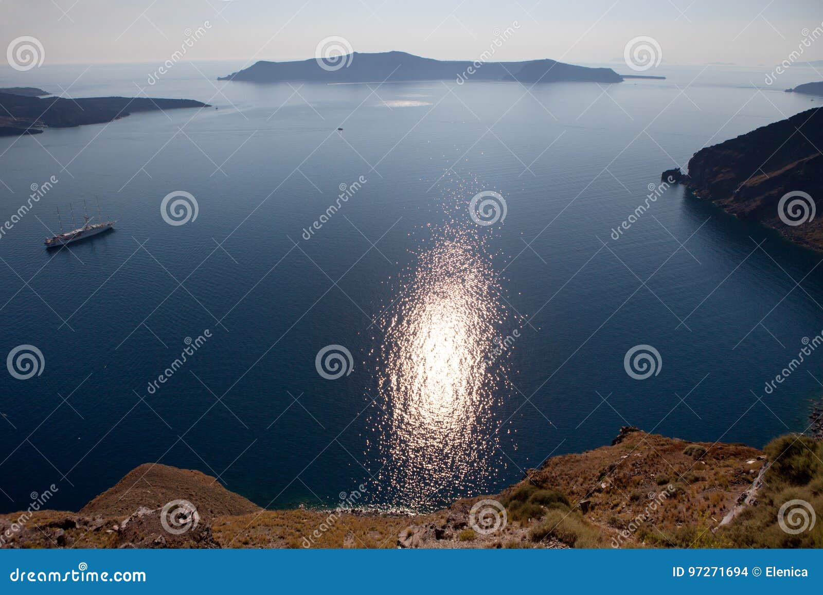 Santorini Island, Caldera View Stock Photo - Image of island, aegean ...