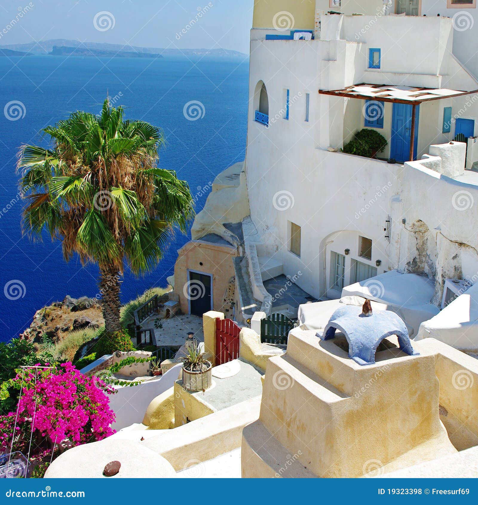 Santorini island, Oia town stock photo. Image of church - 19323398