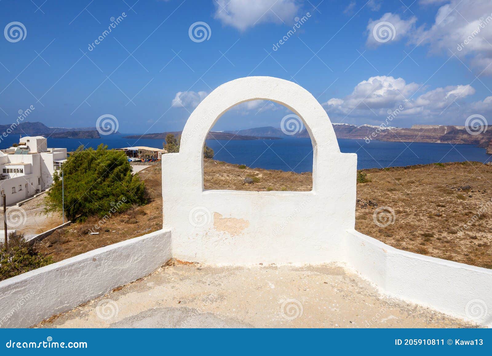 Santorini Island. White Blue Window Stock Image - Image of touristic ...
