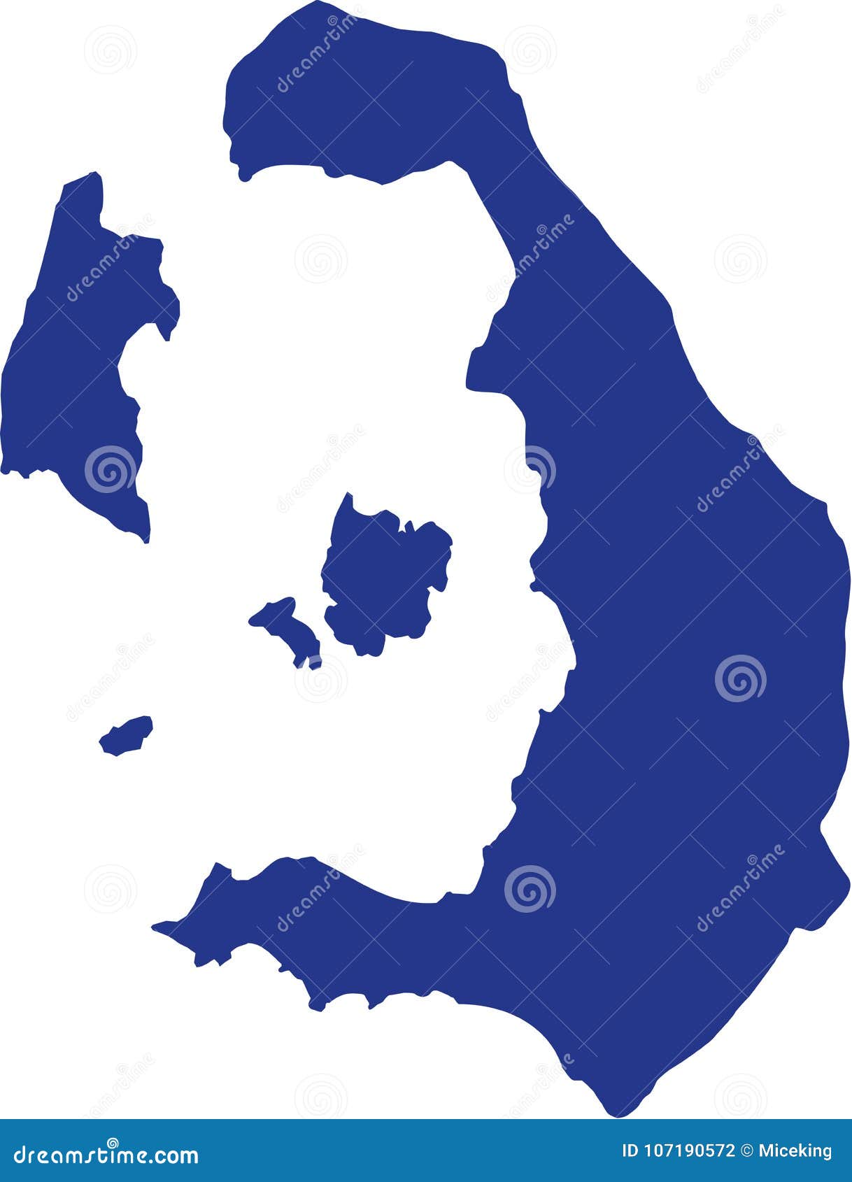 Santorini Map Silhouette Vector Illustration | CartoonDealer.com #107190572