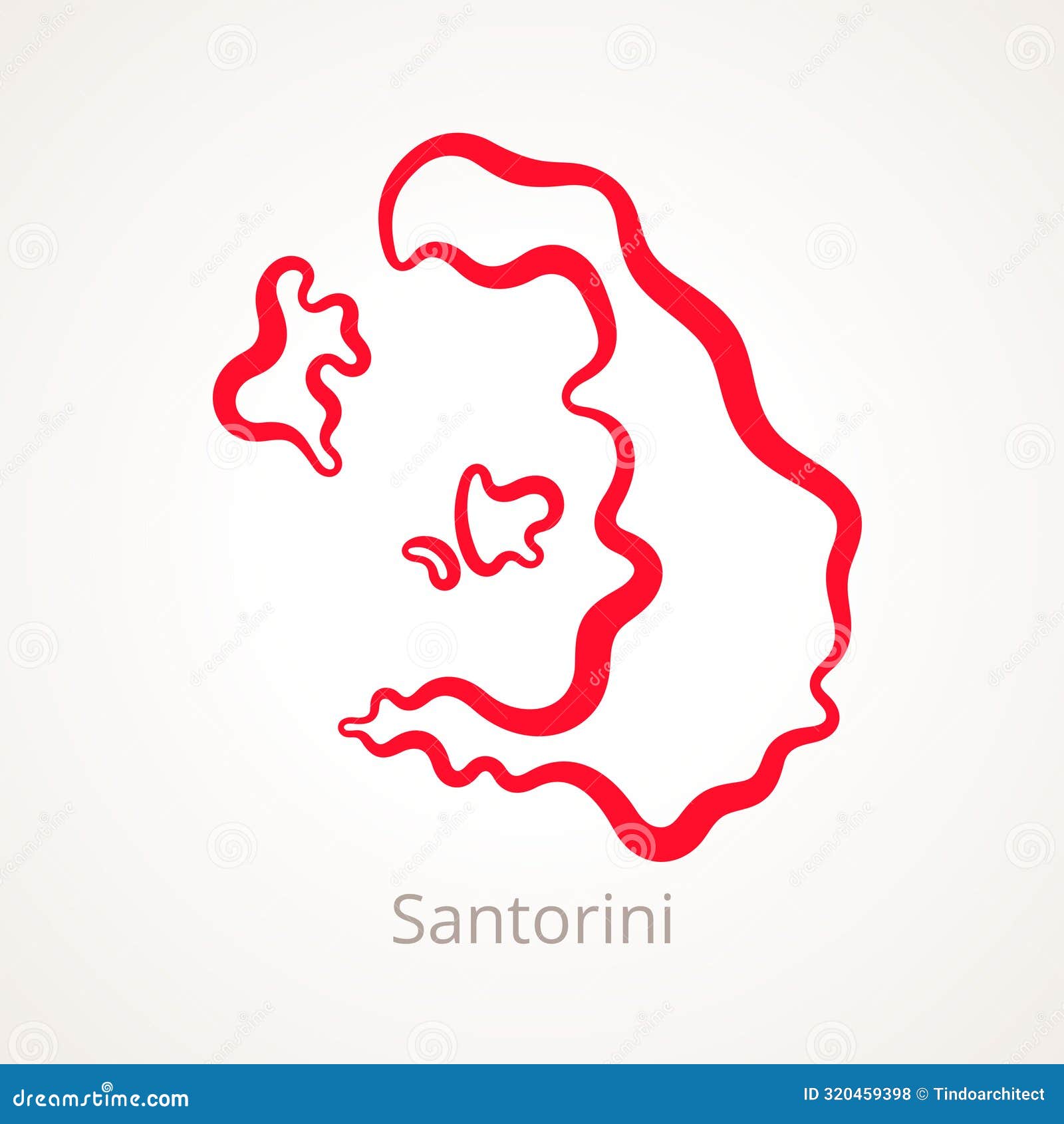 Santorini - Outline Map Vector Illustration | CartoonDealer.com #320459398