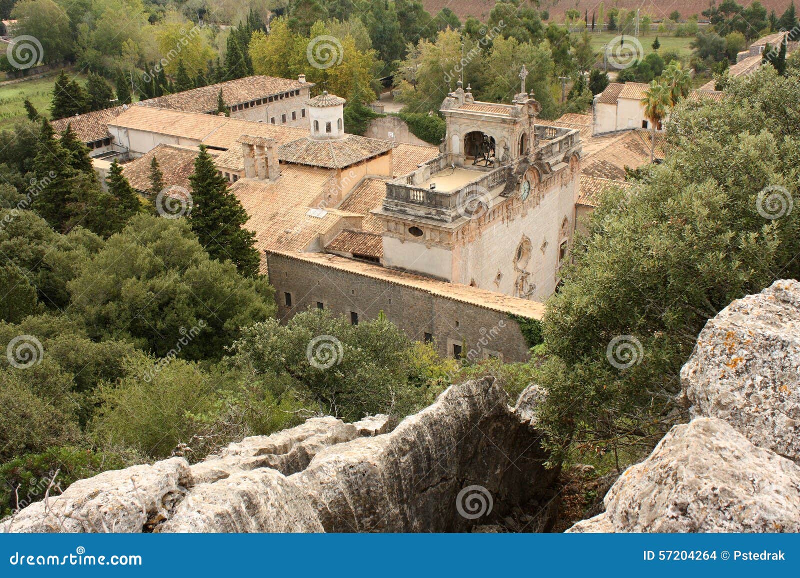 Santuari De Lluc Monastery in Mallorca Stock Photo - Image of boulders ...