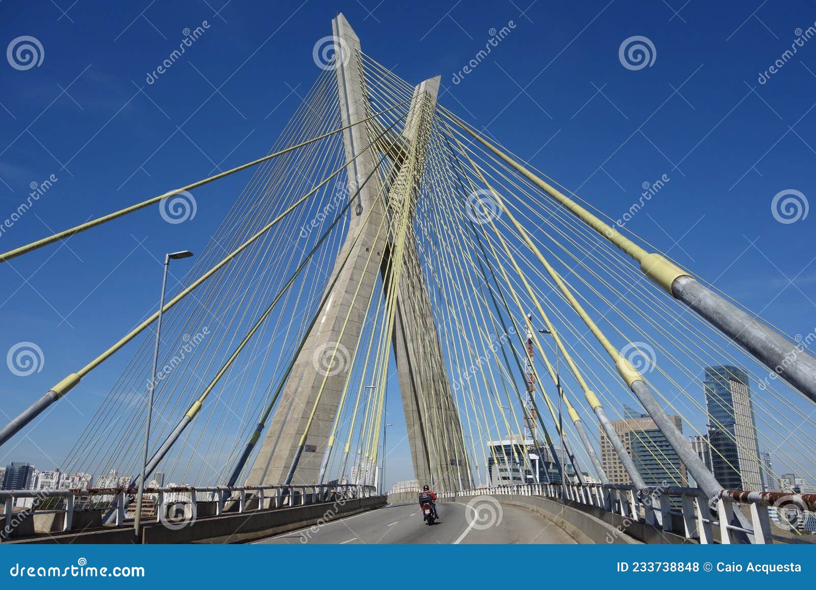 Sao Paulo, Brazil: Cable-stayed Bridge, Low Angle View Editorial Stock ...