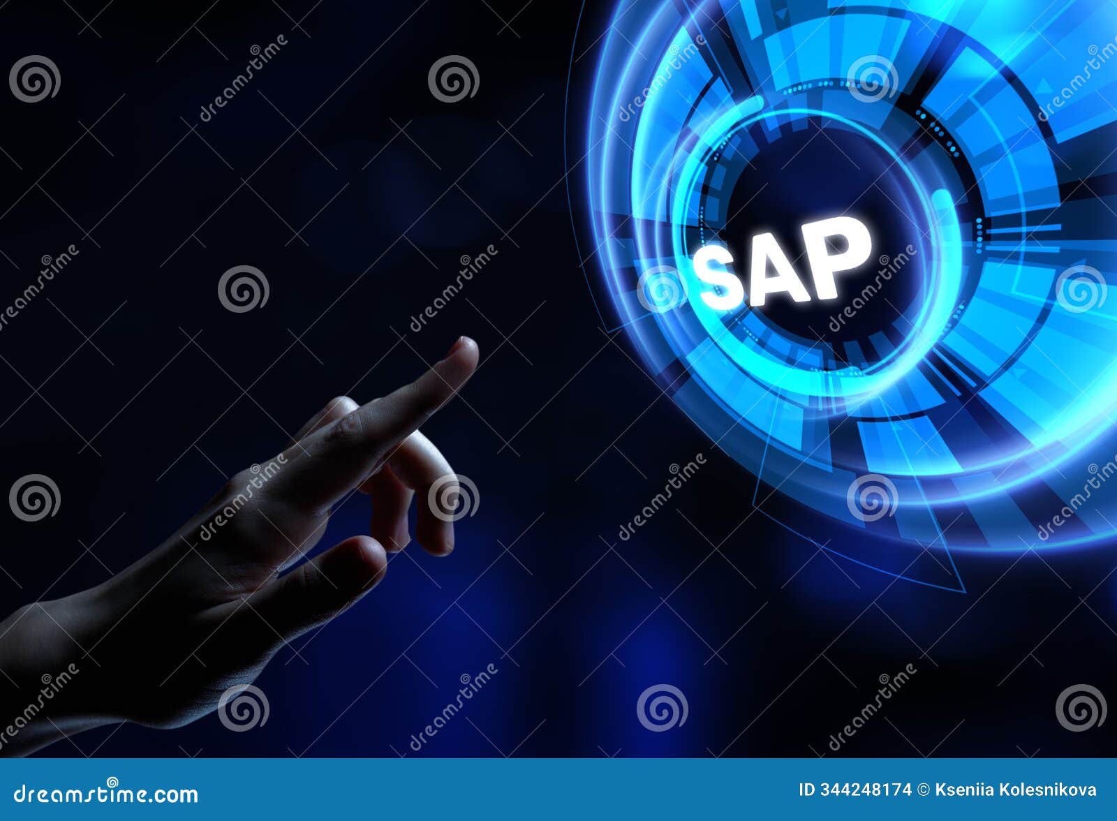 SAP Business Process Automation Software System on Virtual Screen Stock ...