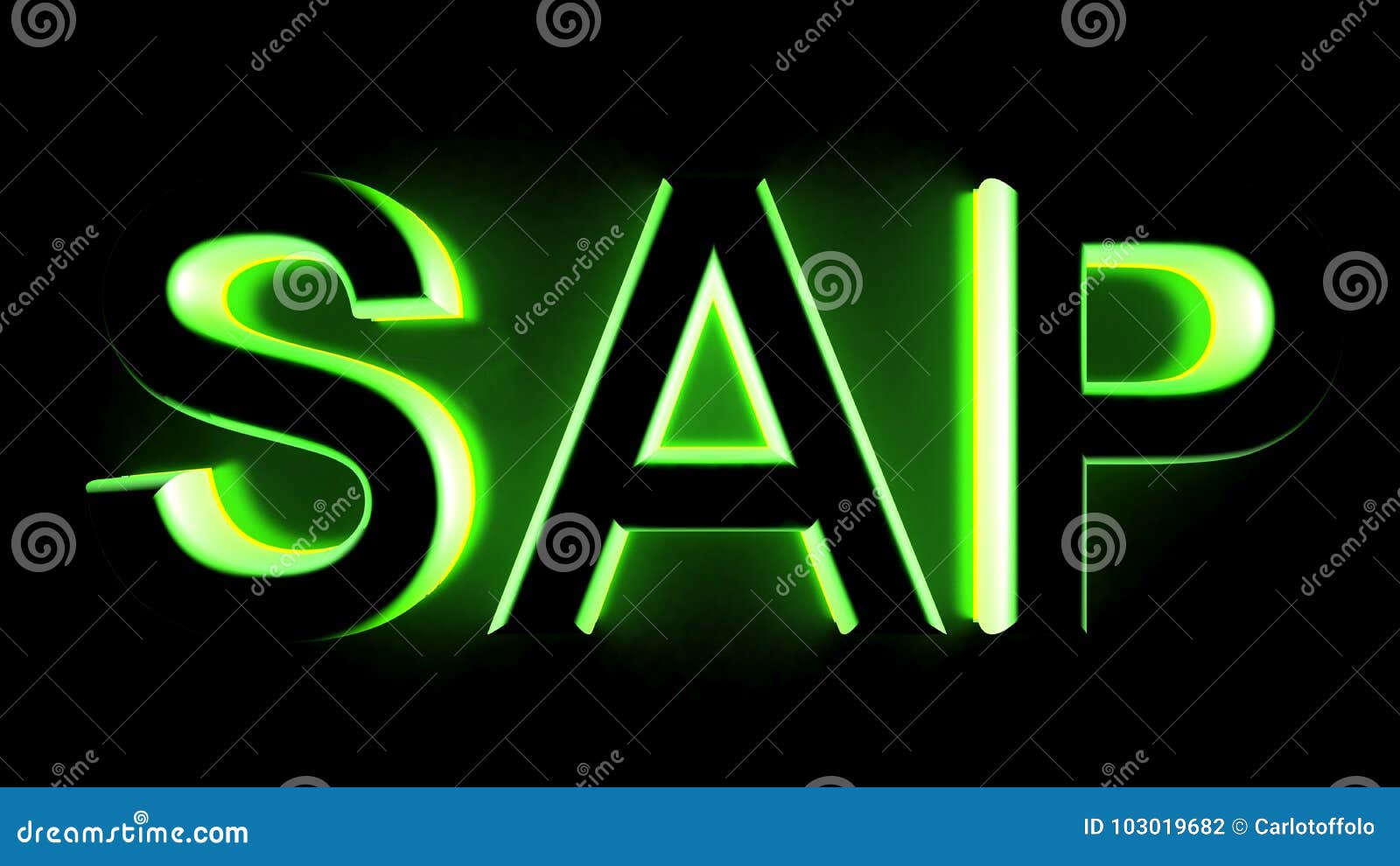 SAP En El Contraluz Verde - Representación 3D Stock de ilustración ...