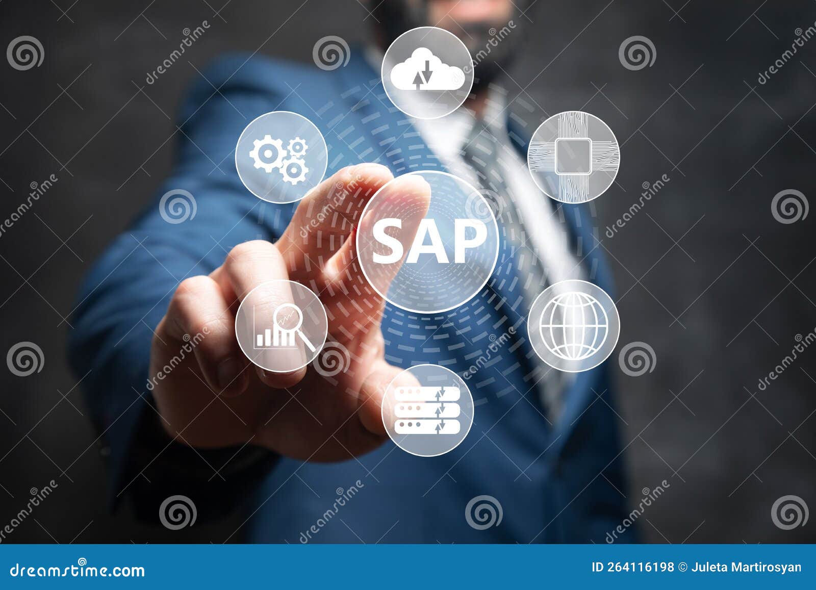 SAP and Icons on the Screen Stock Photo - Image of application ...