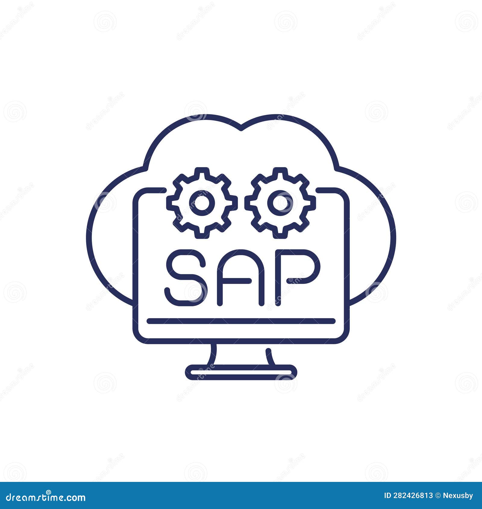 SAP line icon with a cloud stock vector. Illustration of program ...
