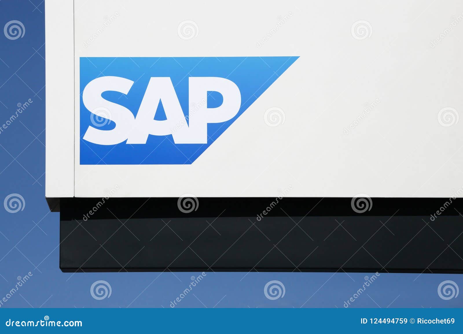 SAP-Logo auf einer Wand redaktionelles stockbild. Bild von fassade ...