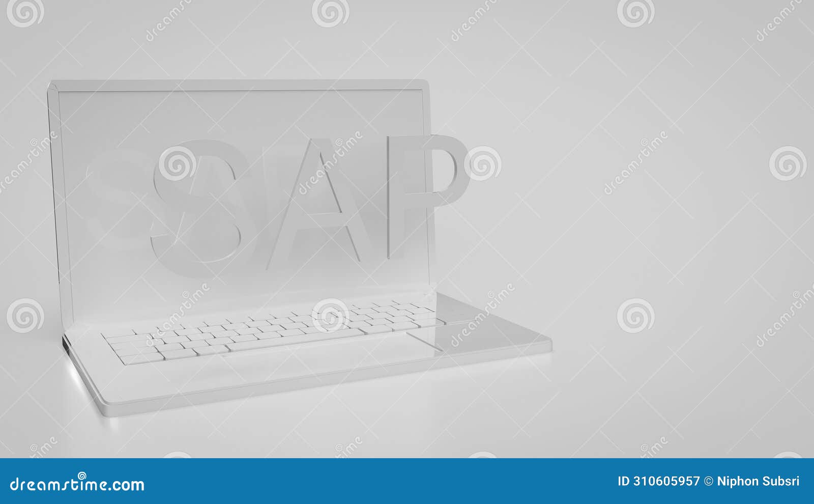 The Sap on Notebook for Technology Concept 3d Rendering Stock ...