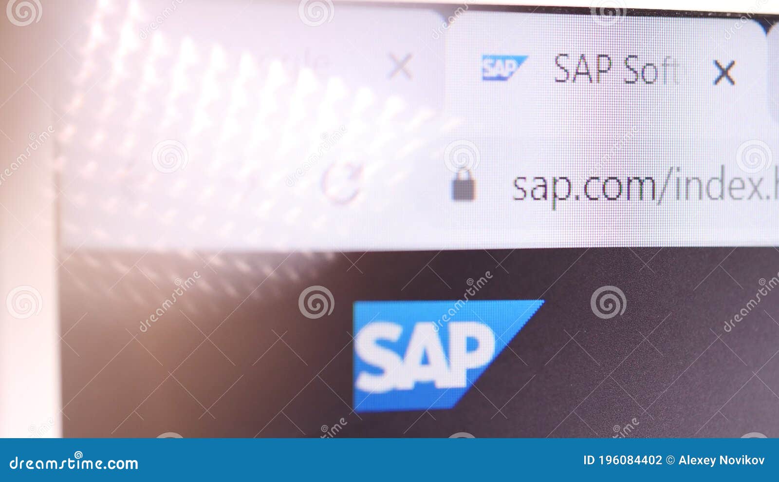SAP SE Website Address in Browser and Logo on the Computer Screen ...