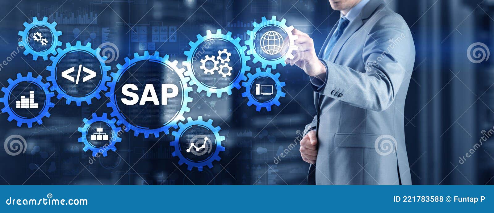 SAP System Software Automation Concept on Virtual Screen Stock Photo ...