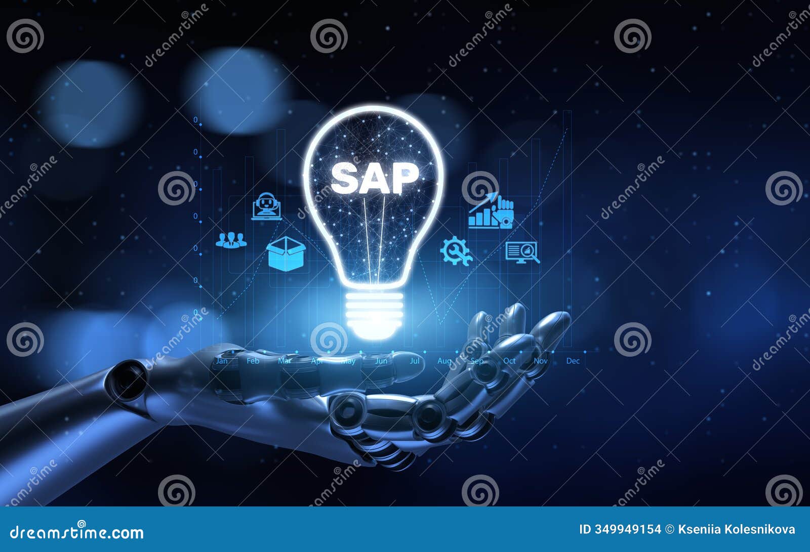 SAP Systems Applications and Products Illustrated with a Robot Hand ...
