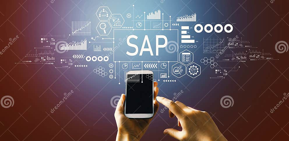 SAP Theme with Hand Pressing a Button Stock Image - Image of tech ...