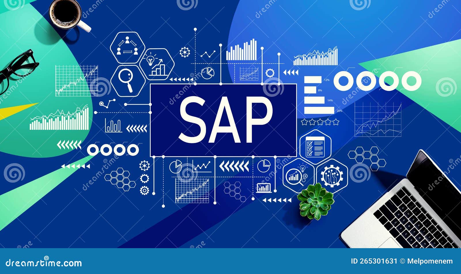 SAP Theme with Laptop Computer Stock Image - Image of development ...