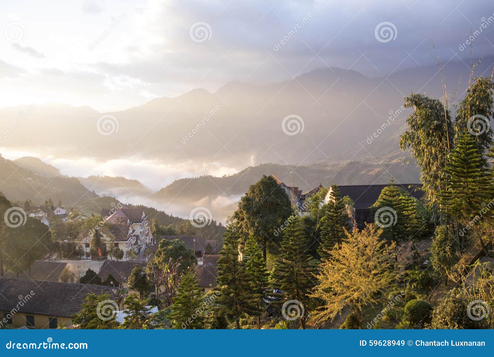 Sapa View stock image. Image of sapa, sunshine, view - 59628949