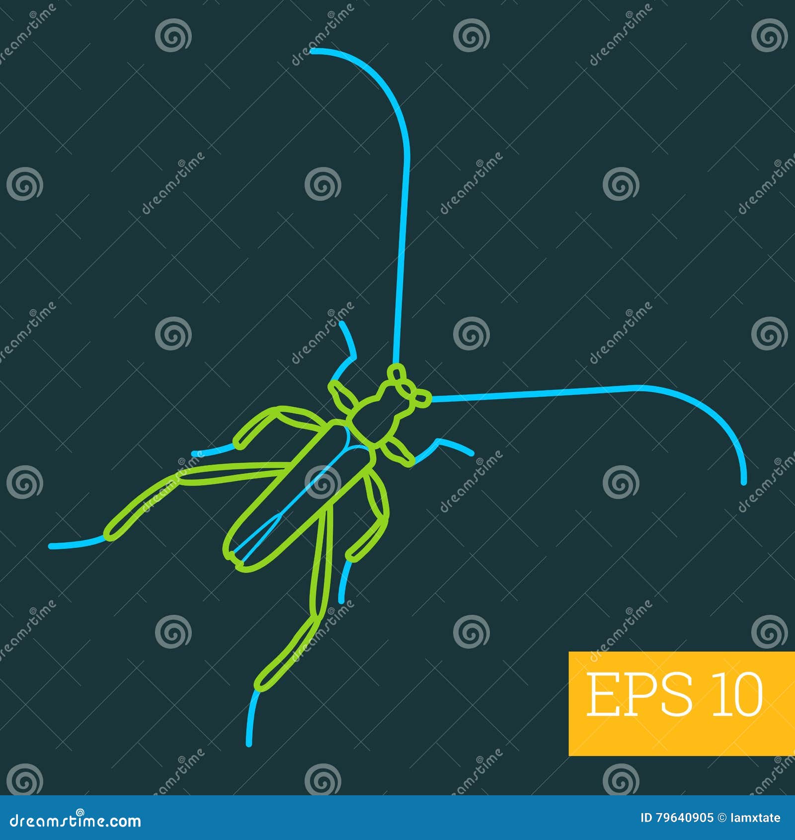 Fly Insect. Outline Silhouette. Design Element. Vector Illustration ...