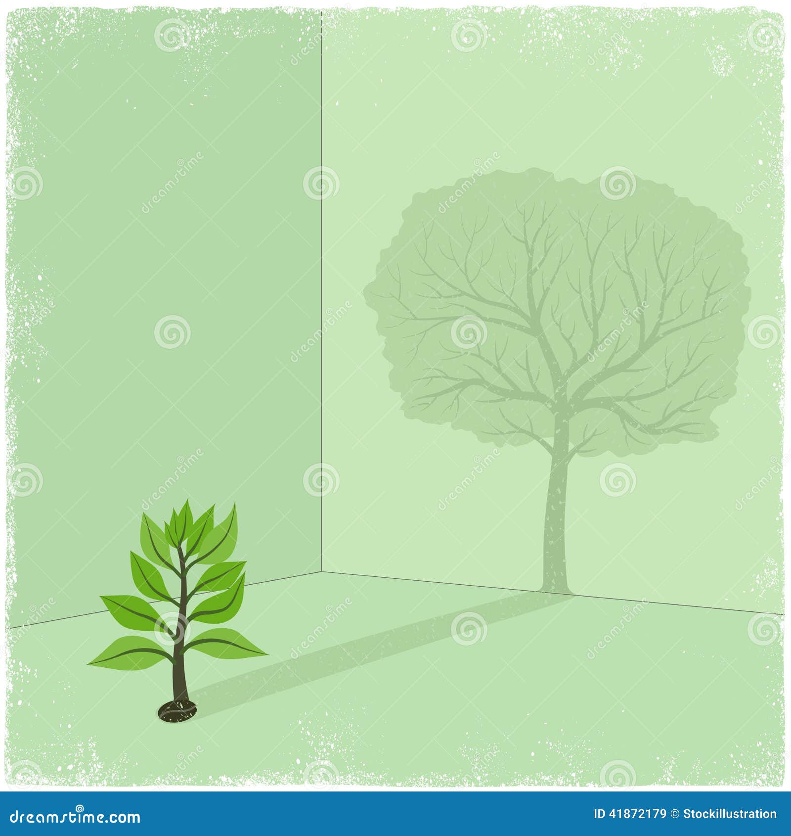 Sapling Casting Shadow of Big Tree Stock Vector - Illustration of ...