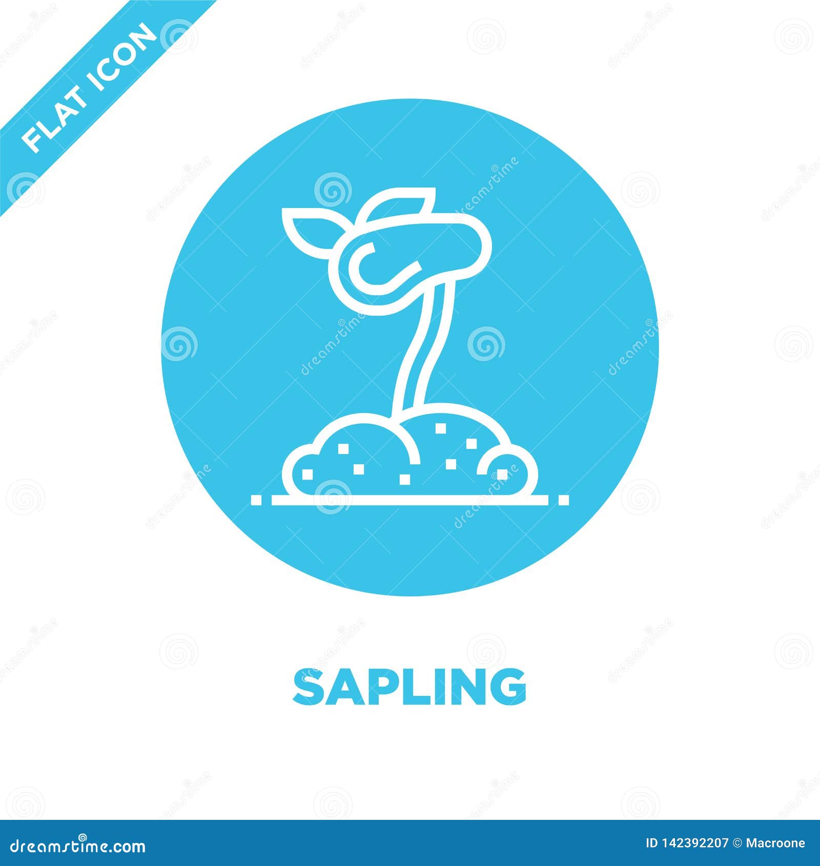 Sapling Icon Vector from Global Warming Collection. Thin Line Sapling ...