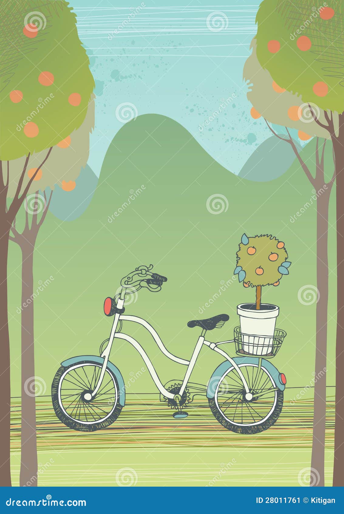 Tangerine Tree Foliage Seamless Background Vector Illustration ...