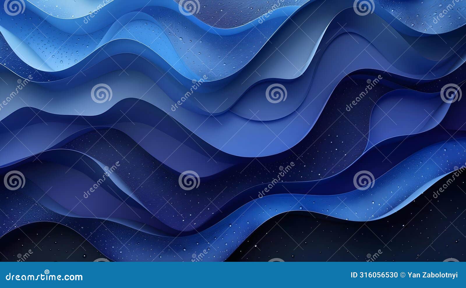 Sapphire Blue Abstract Geometric Design with Gradient and Wavy Lines ...