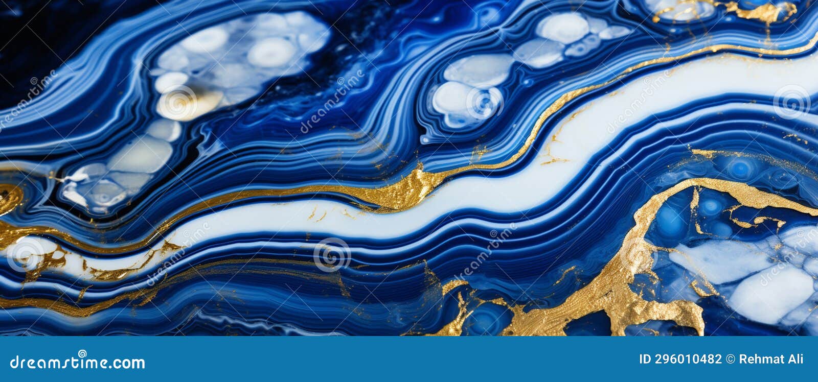 Sapphire Blue and White Marble Stone with Gold Vein Texture Geode ...