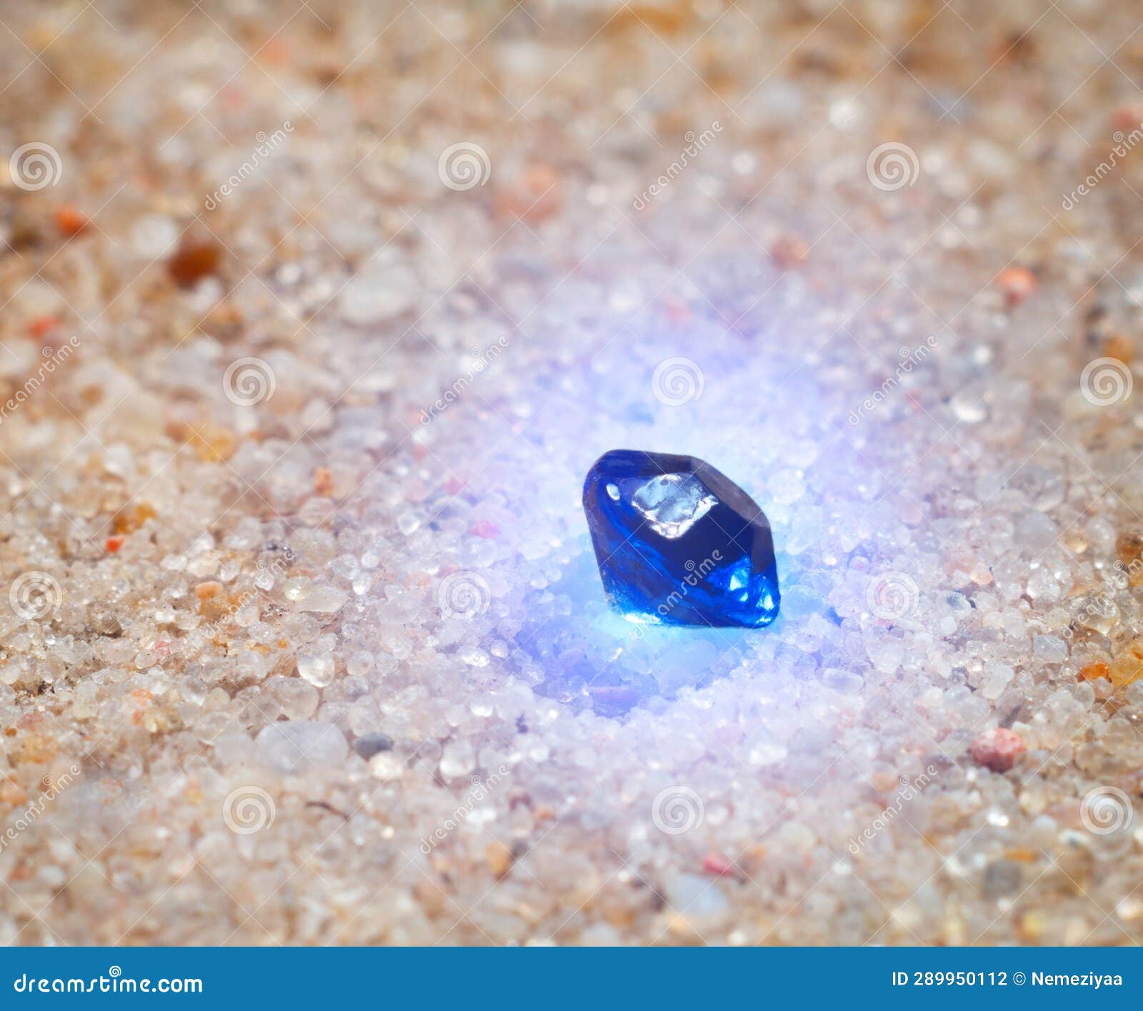 Sapphire Crystal in the Sand Stock Photo - Image of ruby, jewels: 289950112