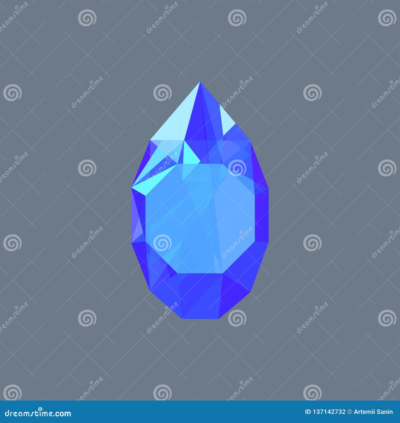 Sapphire Gem Shining Logo Vector Drop Shaped Stock Vector ...