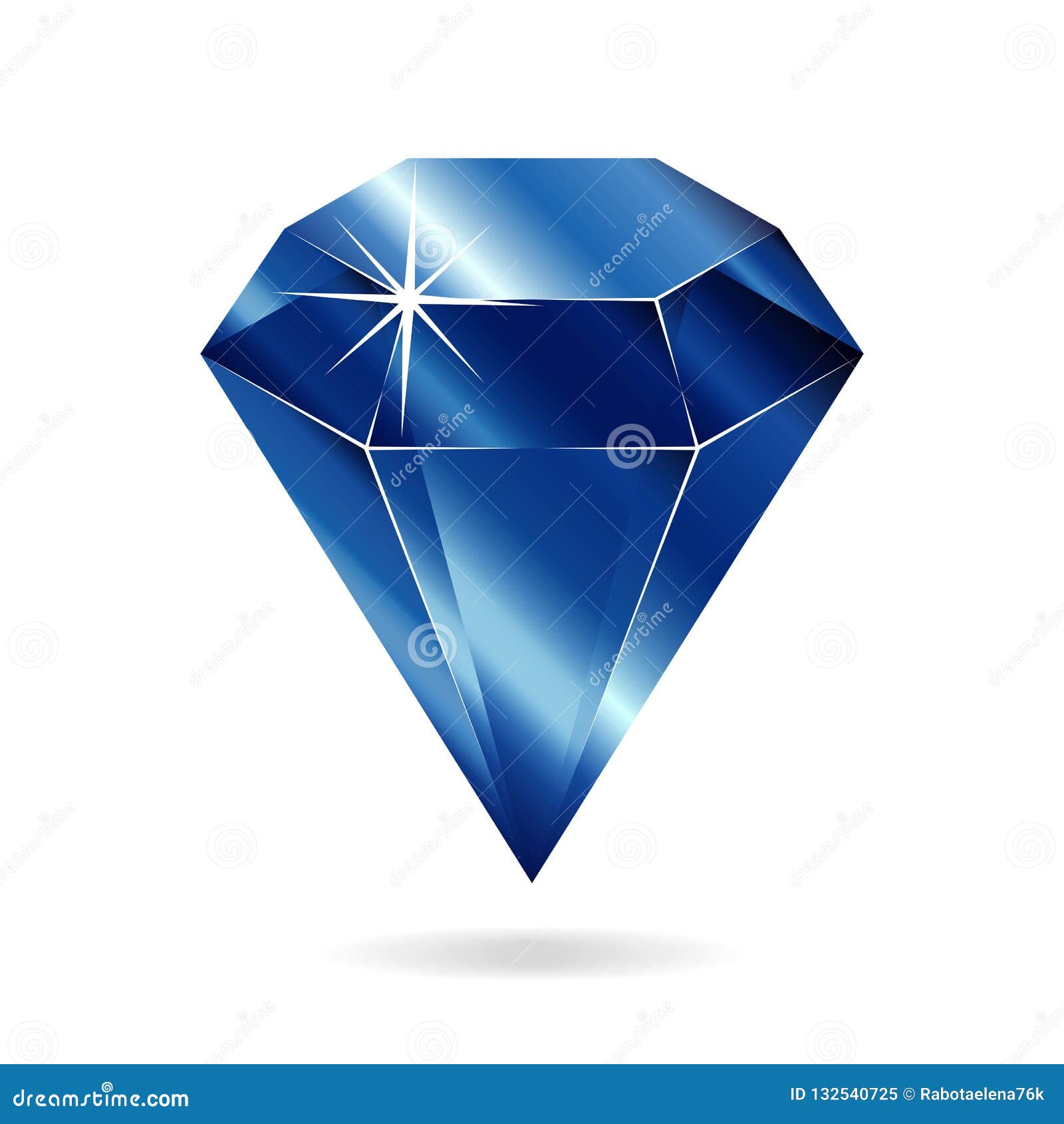 Sapphire gemstone stock vector. Illustration of reflection - 132540725