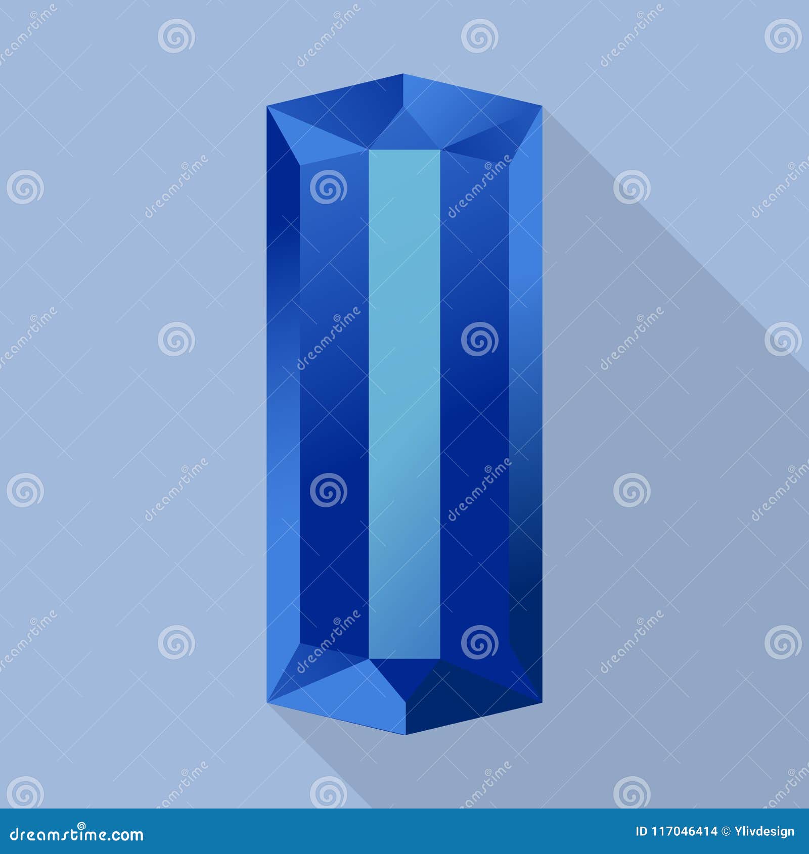 Sapphire icon, flat style stock vector. Illustration of crystal - 117046414