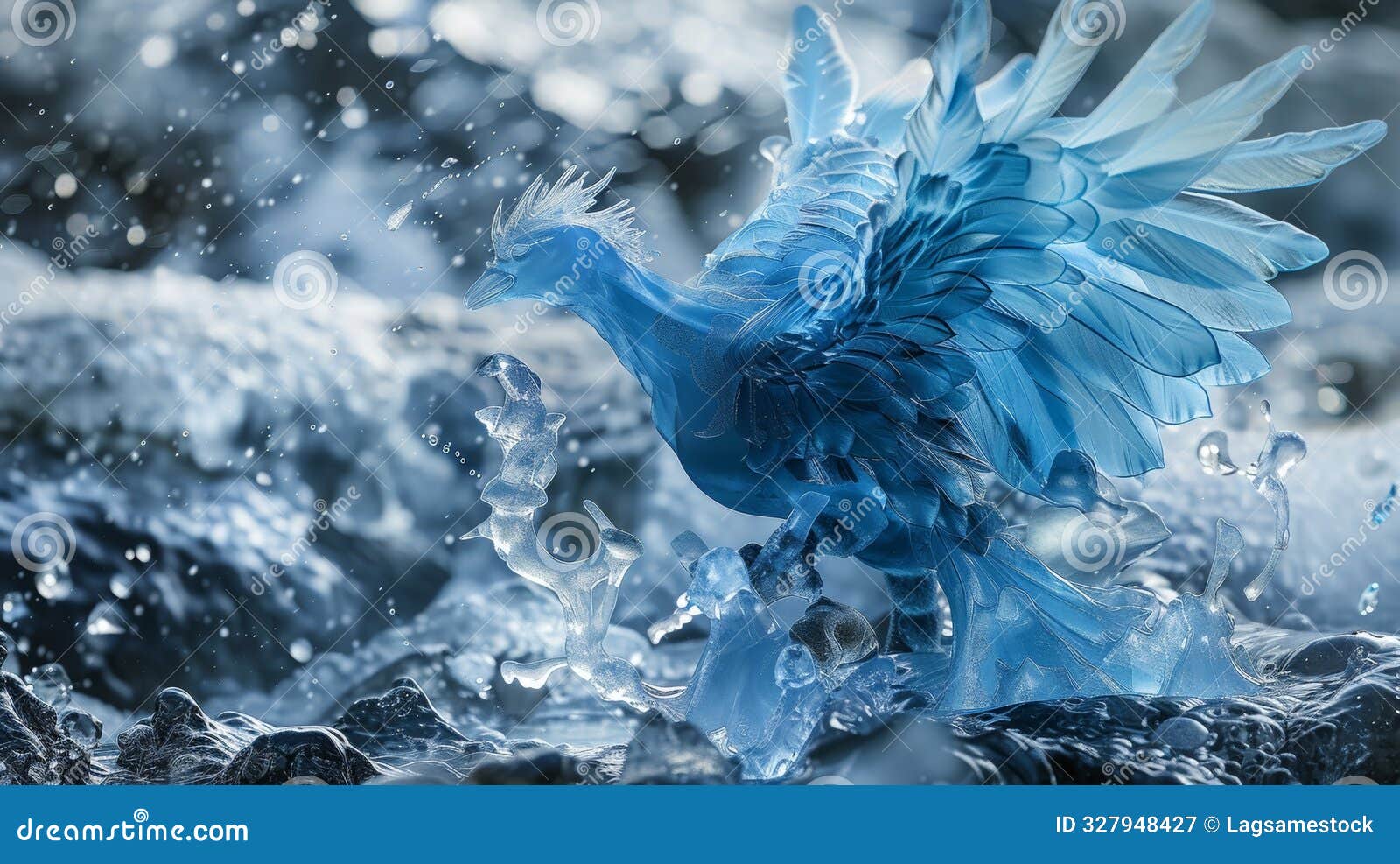 Sapphire Phoenix Rising From Deep Blue Flames Its Feathers A Brilliant ...