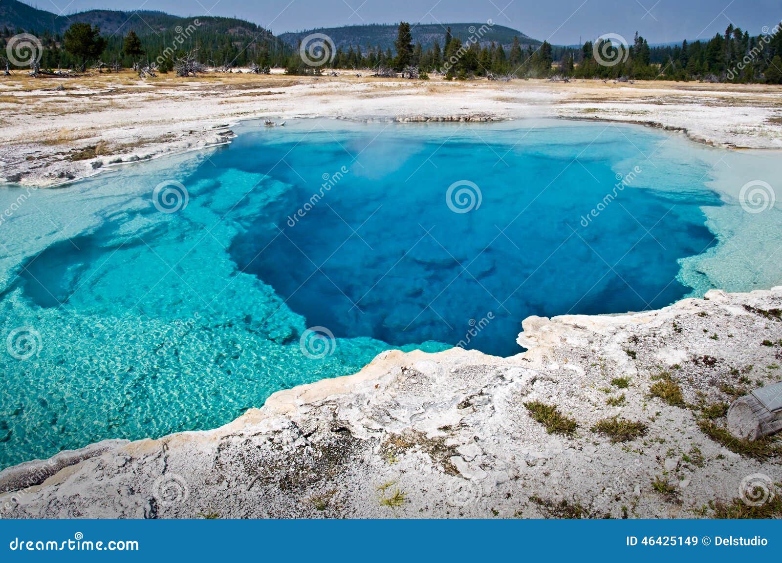 Sapphire Pool, Yellowstone National Park Stock Image - Image of basin ...