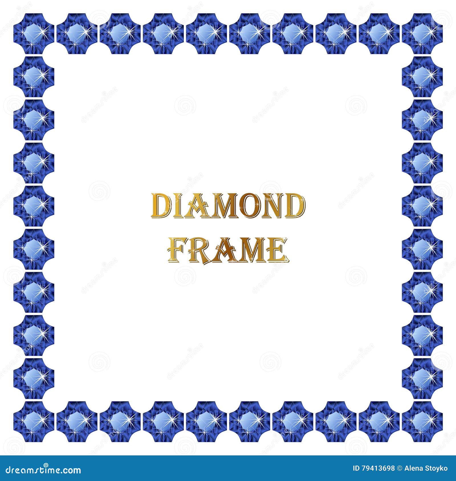 Sapphire square frame stock vector. Illustration of graphic - 79413698
