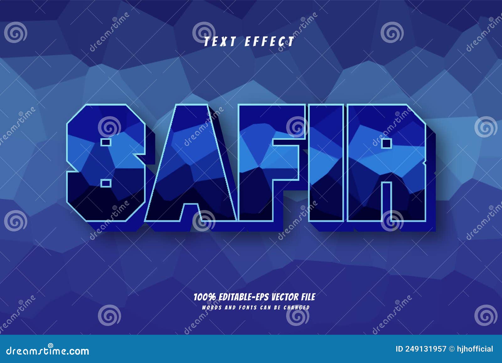 Sapphire Text Effect Design Vector Stock Vector - Illustration of ...