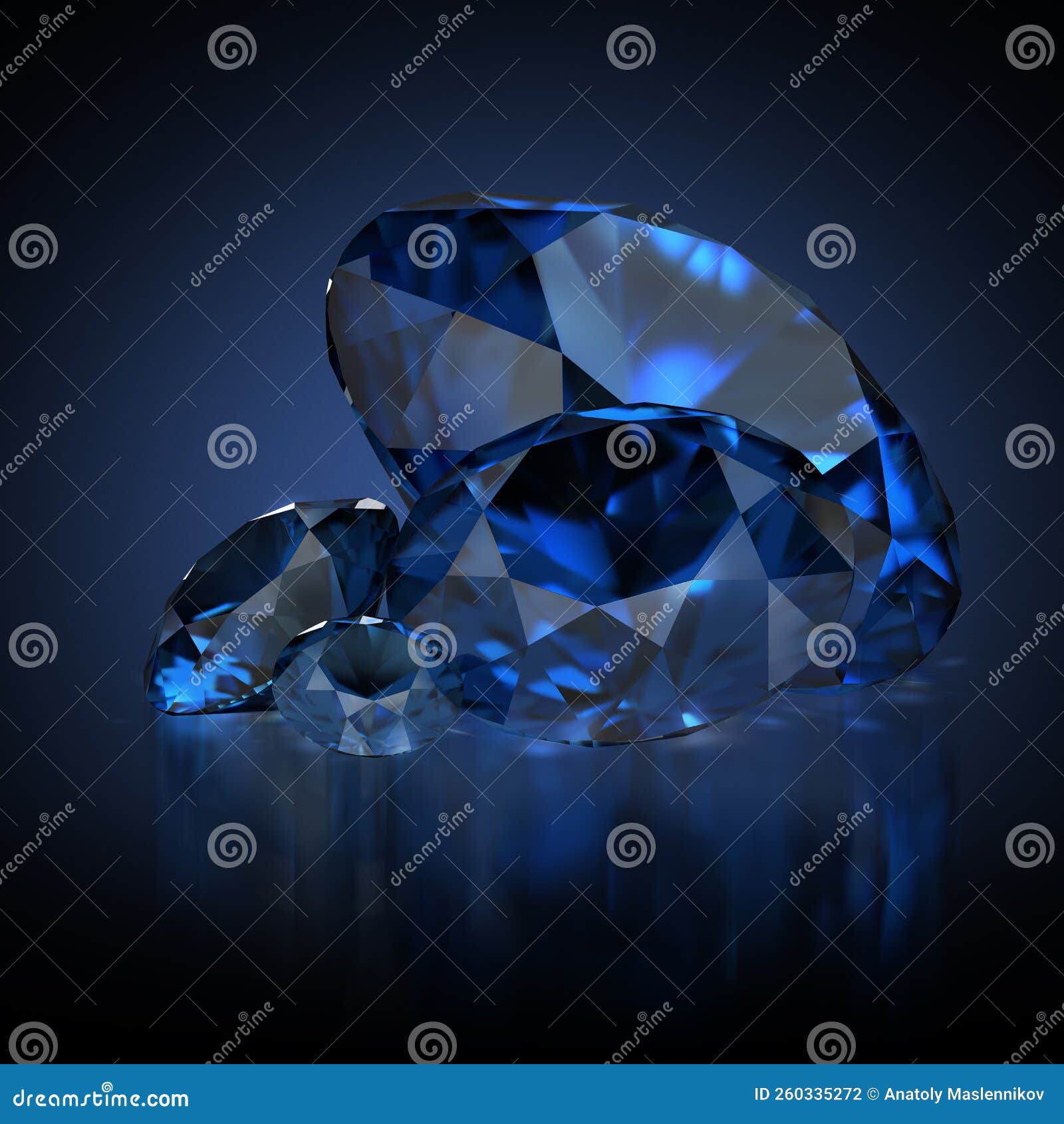 Sapphires on a Dark Background Stock Illustration - Illustration of ...