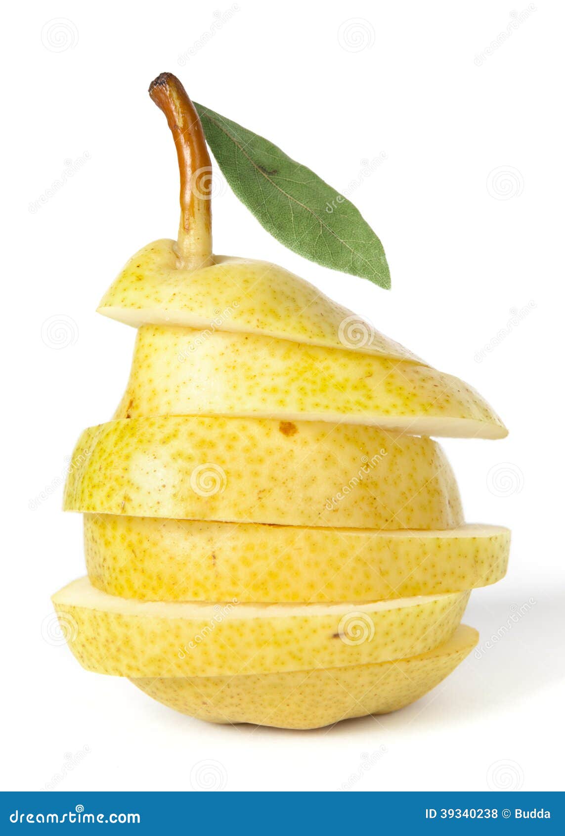 Sappige gele peer op wit stock foto. Image of niemand - 39340238