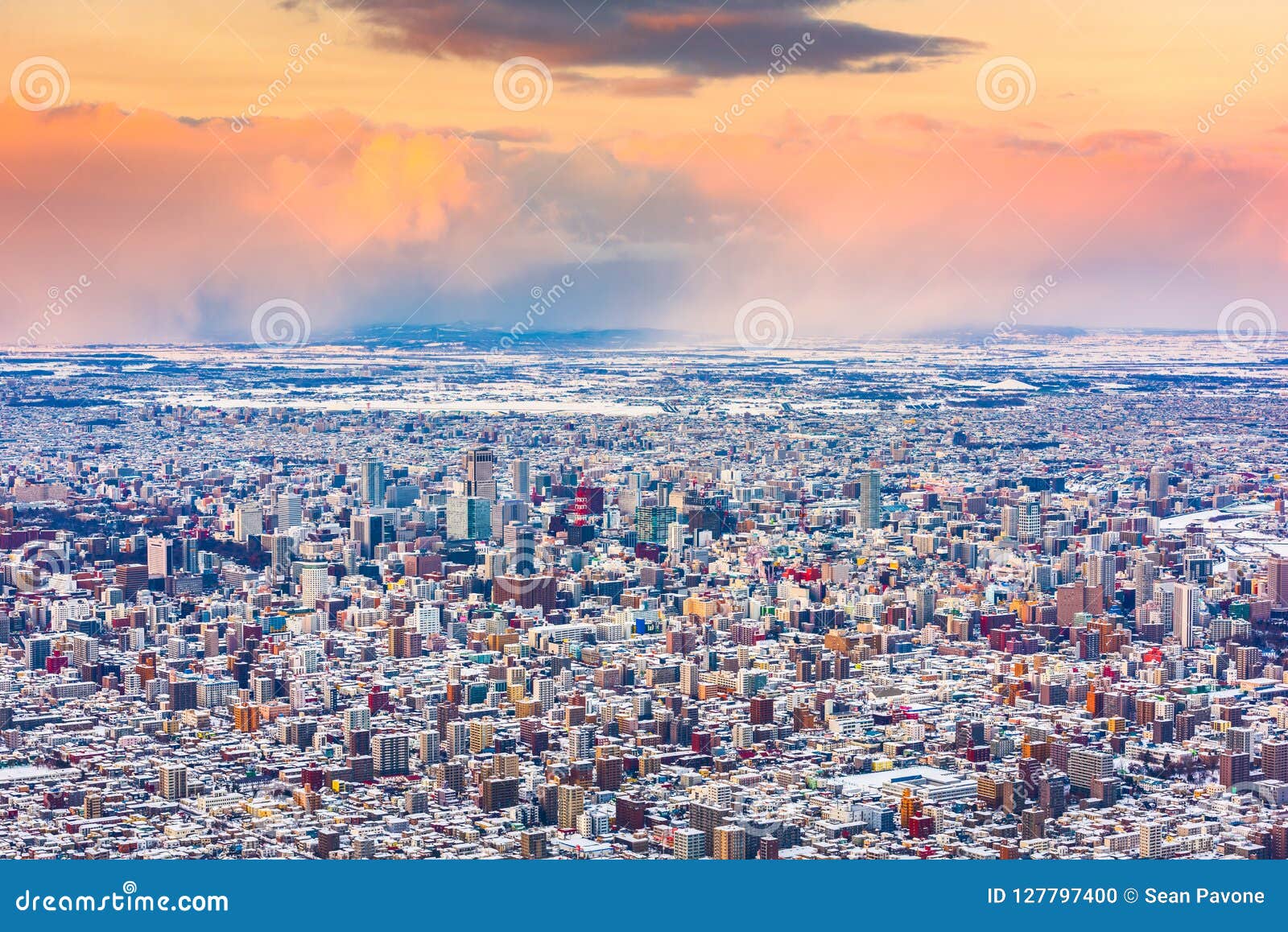 Sapporo, Japan Winter Skyline Stock Photo - Image of famous, financial ...