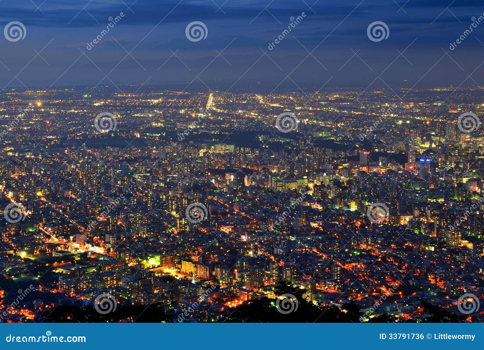 Sapporo night view stock photo. Image of sapporo, scene - 33791736