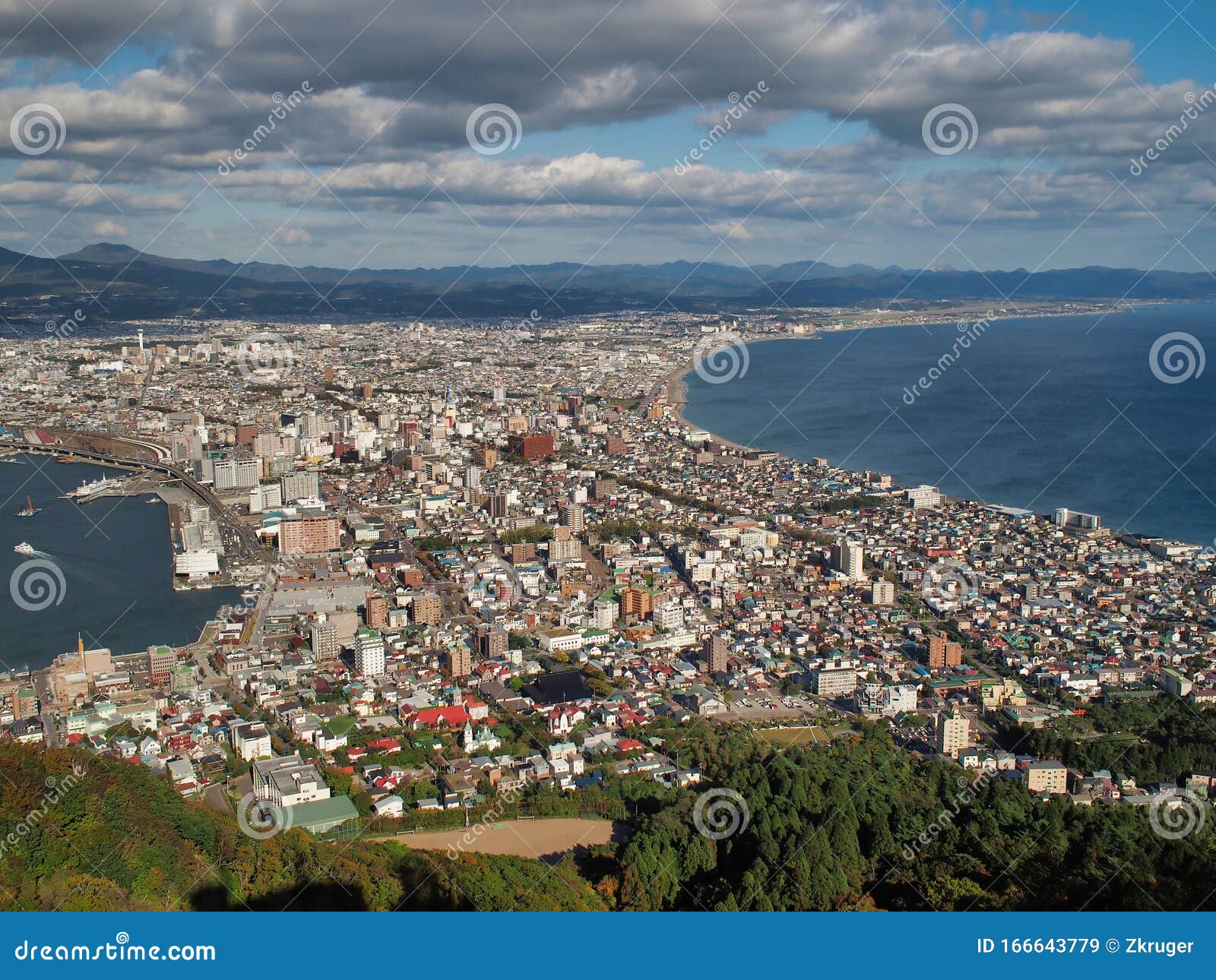 Sapporo skyline panorama stock image. Image of moiwa - 166643779