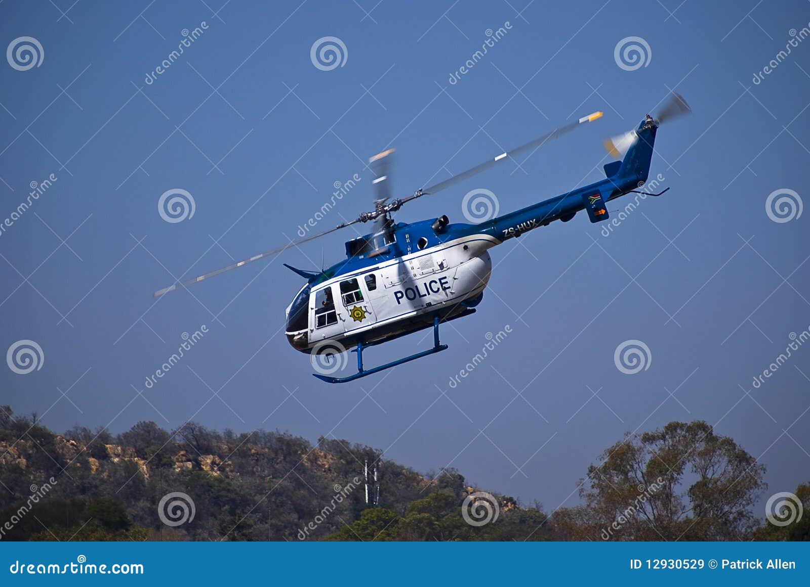 SAPS Helicopter - ZS-HUX editorial stock image. Image of agile - 12930529