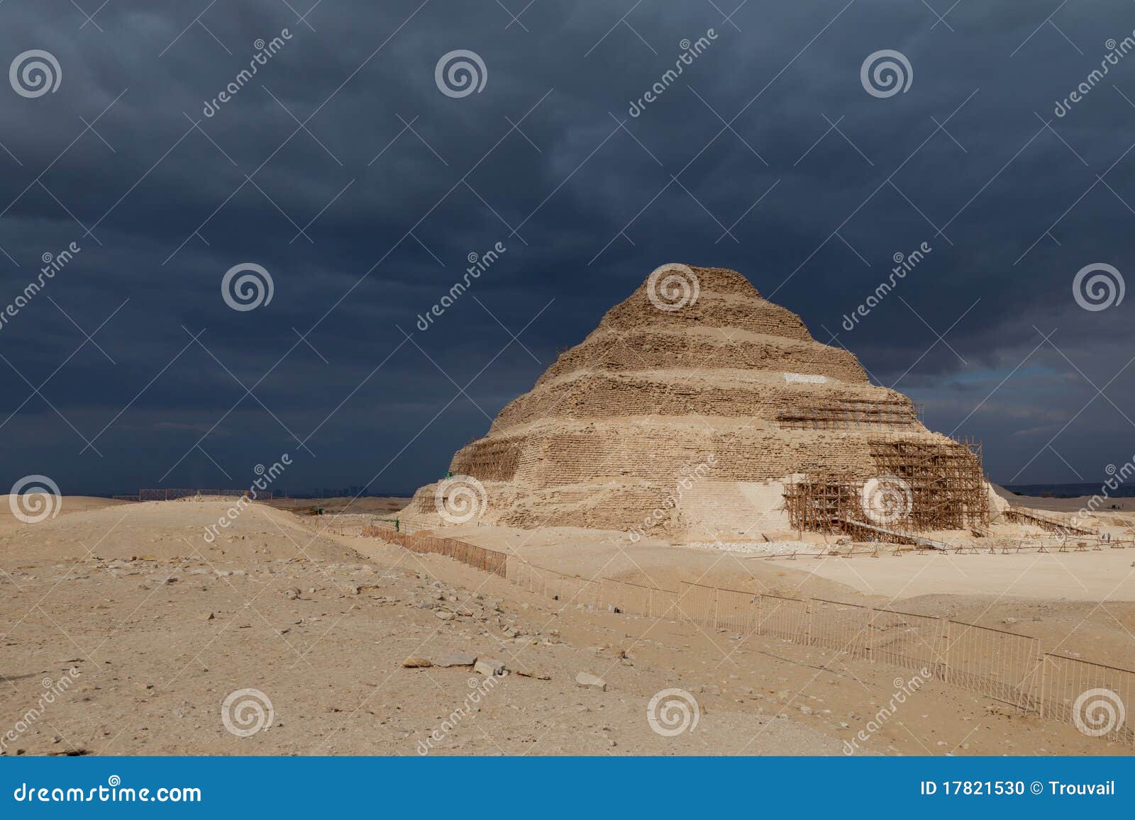 Egypt, Step Pyramid of Zoser Stock Photo - Image of cloud, sands: 17821530