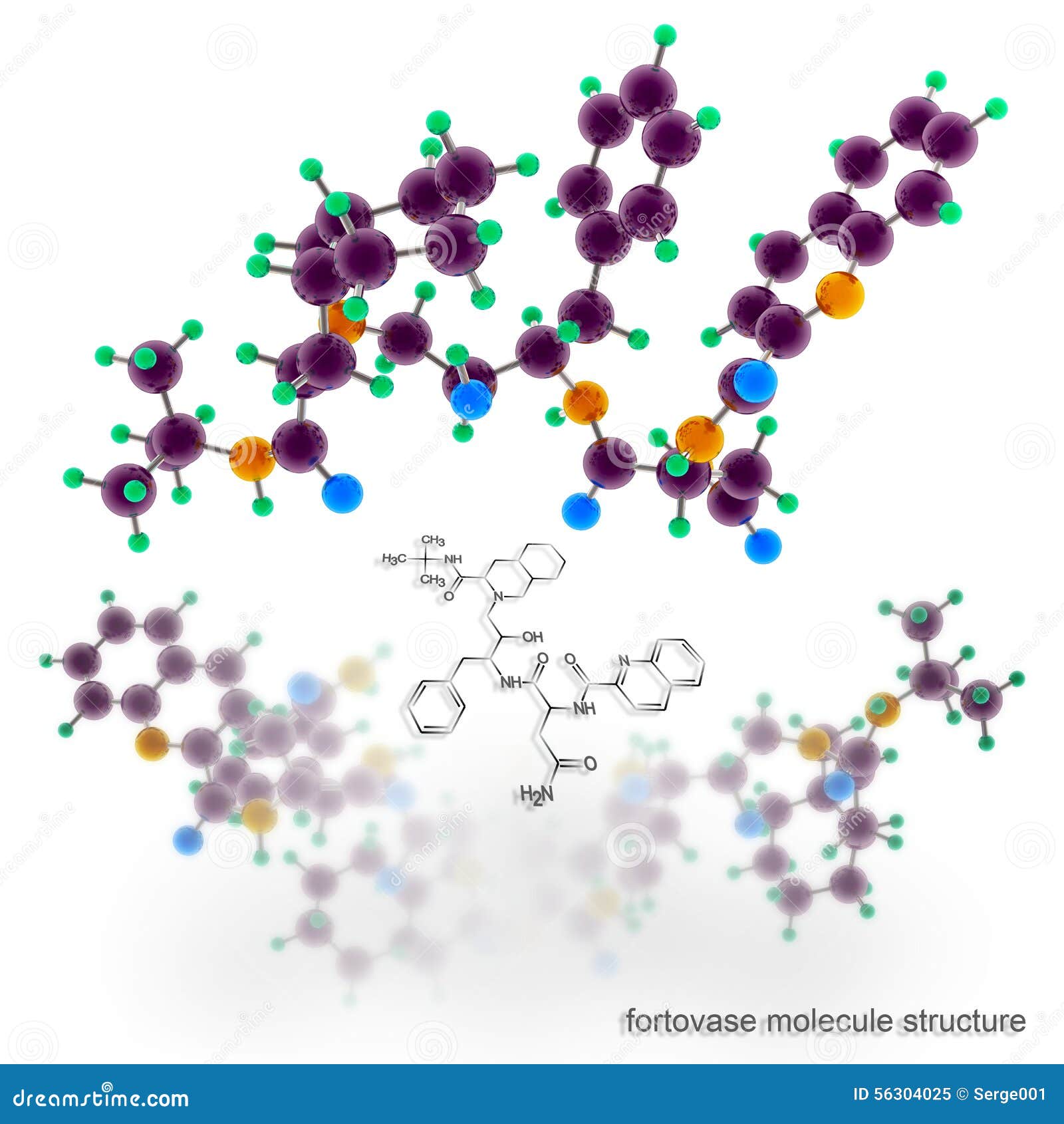 Saquinavir Molecule Structure Stock Illustration - Illustration of ...