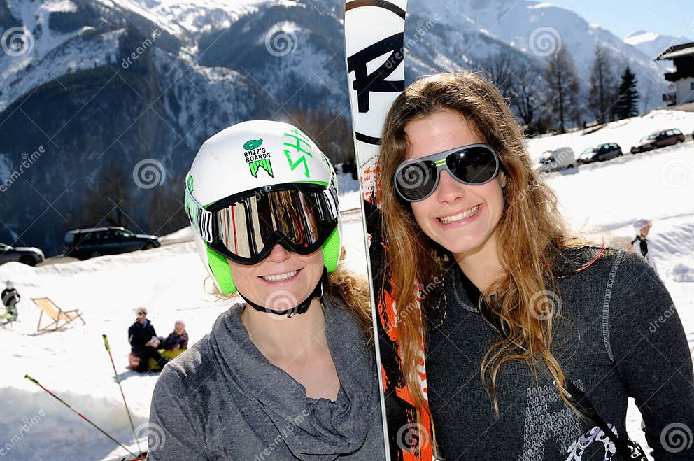 Sarah Schlepper and Resi Stiegler Editorial Image - Image of hill ...