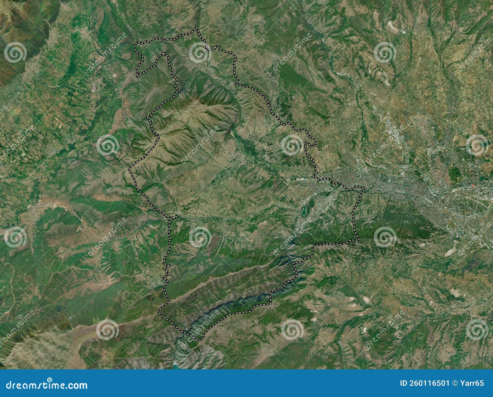 Saraj, Macedonia. High-res Satellite. No Legend Stock Illustration ...