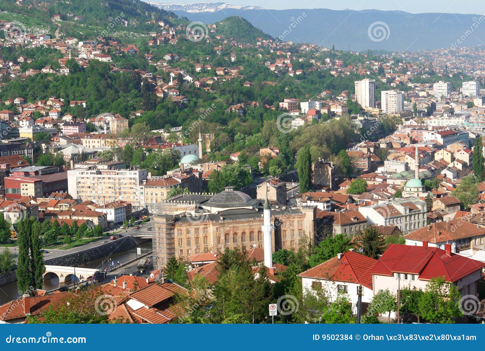 Sarajevo, landscape view stock photo. Image of blue, ancient - 9502384