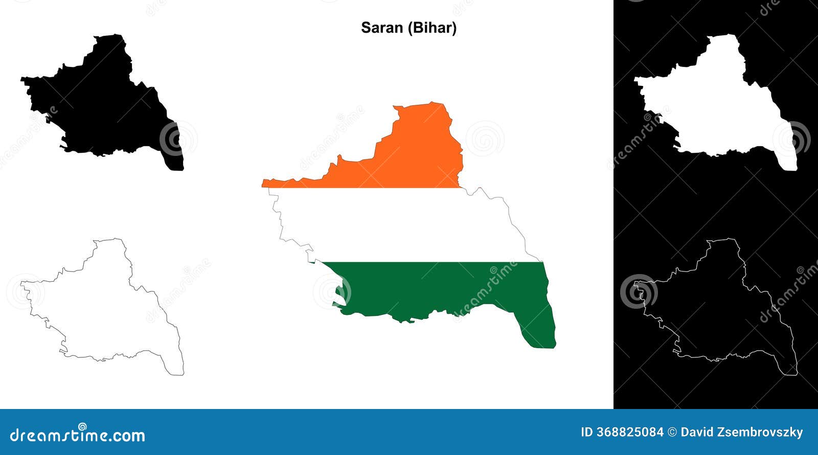 Saran District Bihar State, Division, Republic Of India Map Vector ...