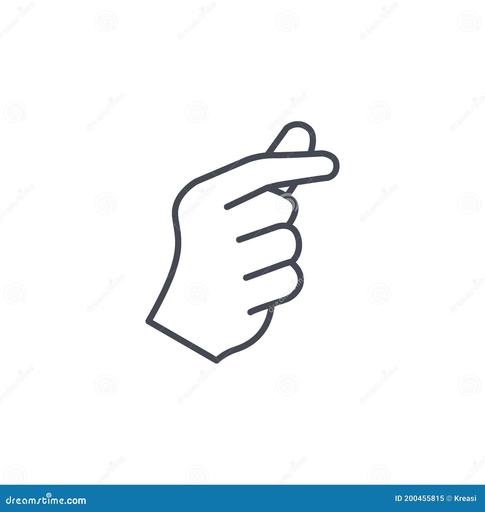 Sarangheo Hand Sign or Korea Love Hand Sign Stock Vector - Illustration ...