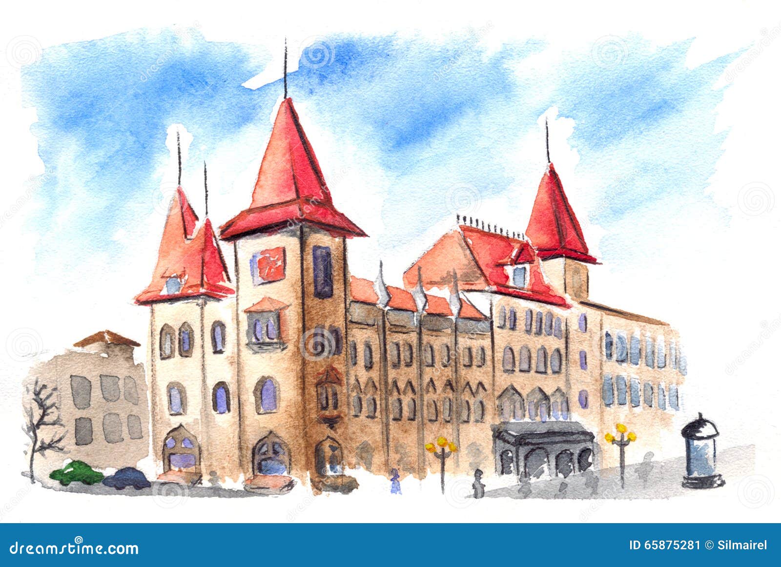 Saratov Conservatory Gothic Building With Red Roofs Stock Photo ...